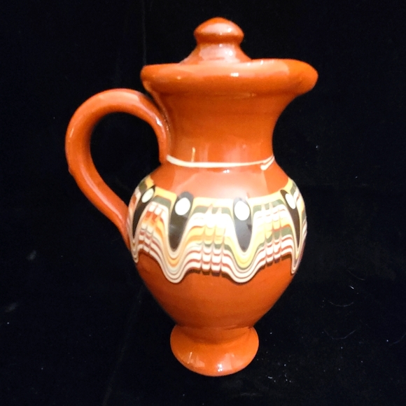 Accents | Vintage Bulgarian Redware Pottery Mini Pitcher W Lid ...
